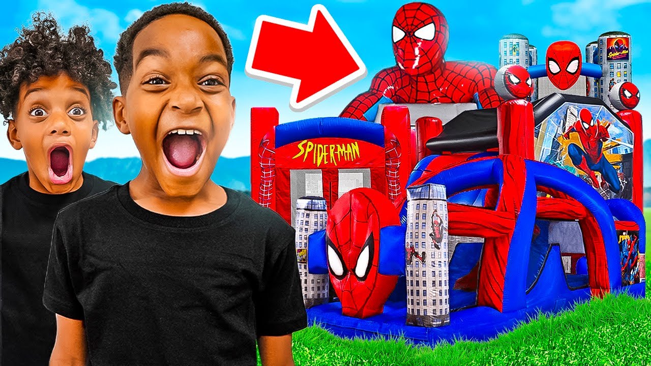 SURPRISING DJ & KYRIE WITH A GIANT BOUNCY HOUSE | The Prince Family ...