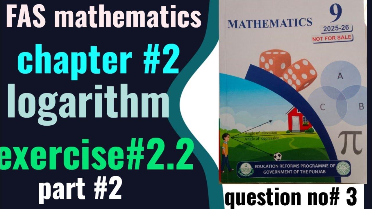 Logarithm class 9th exercise 2.2 (Q#3) part #2 New book of mathematics - YouTube