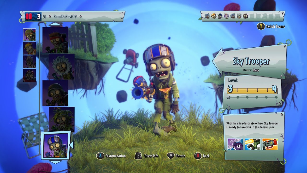 SKY TROOPER Gameplay Plants vs Zombies GW2 - YouTube