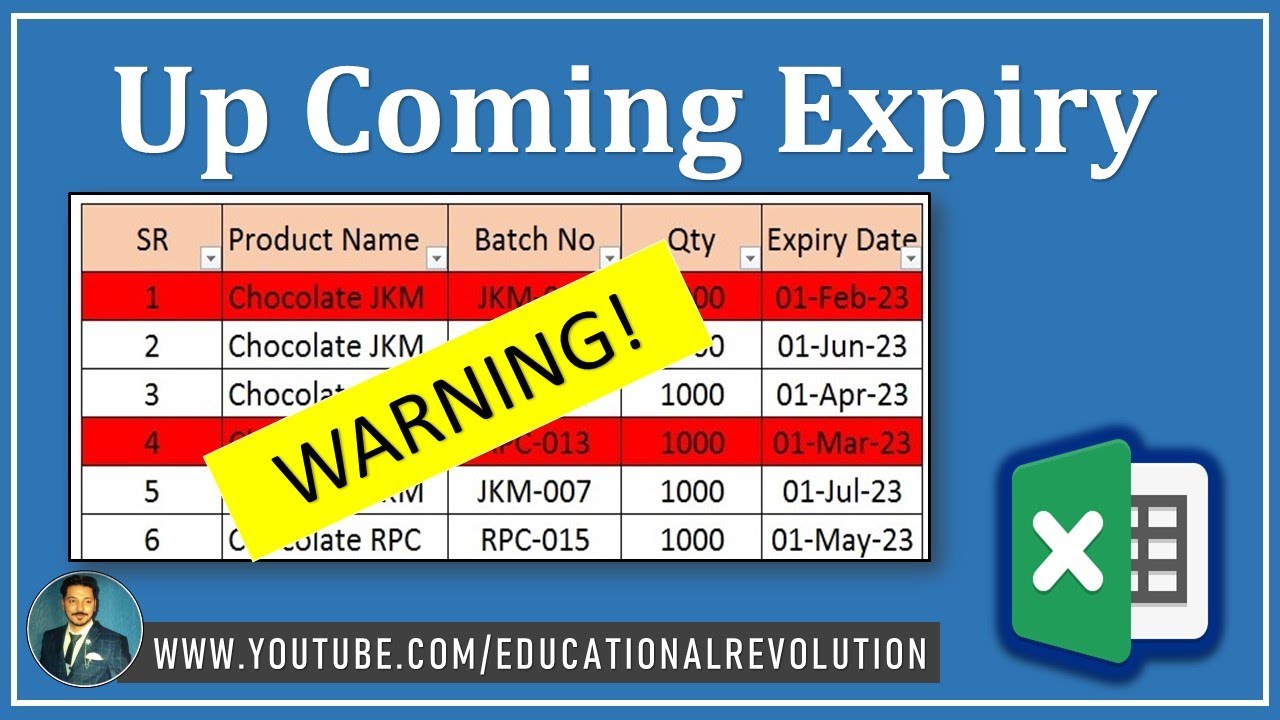 Inventory Monitoring Highlight Upcoming Expiry Date In Excel YouTube Inventory Monitoring Highlight Upcoming Expiry Date In Excel YouTube