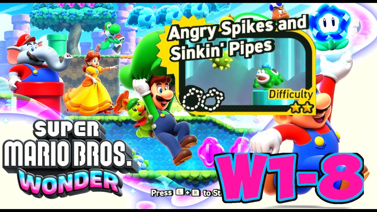 Super Mario Bros. Wonder Angry Spikes and Sinkin' Pipes 100% ...