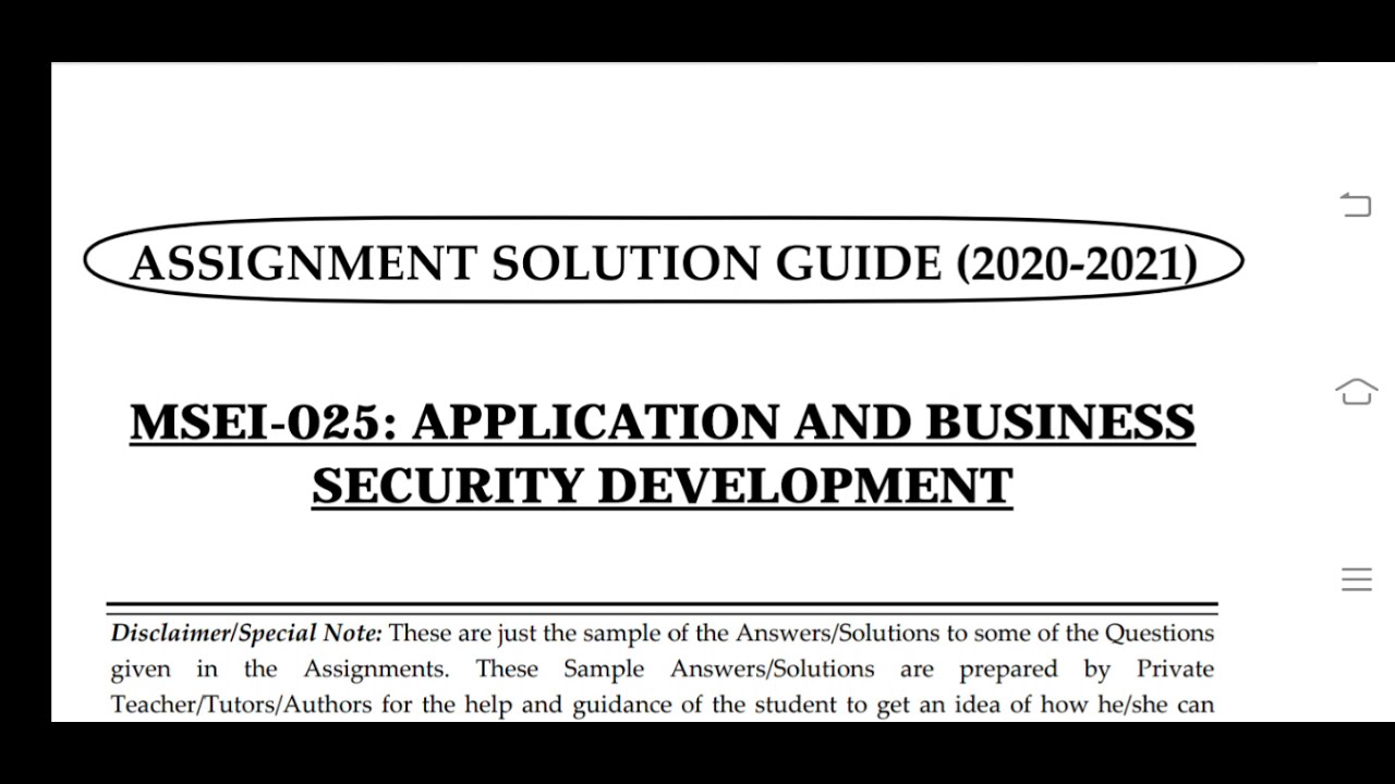 MSEI 025 Ignou Solved Assignment - YouTube