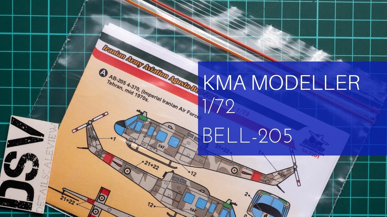 KMA Modeller 1/72 Augusta-Bell-205 Decals (7201) Review - YouTube