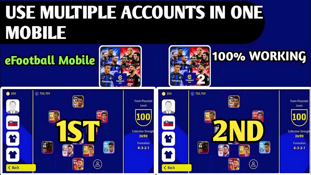 How To Use Multiple Accounts In eFootball 2023 Mobile - YouTube