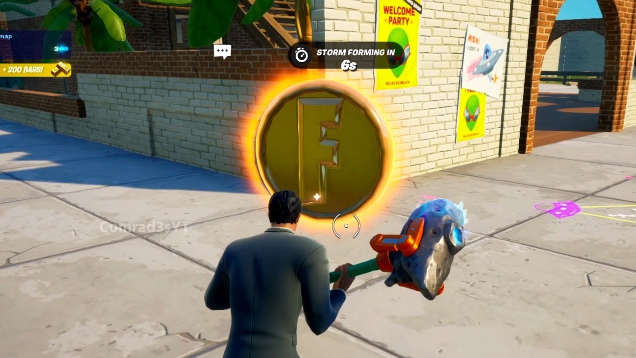 Place coins around the map Fortnite Locations - Free Guy Quest ...