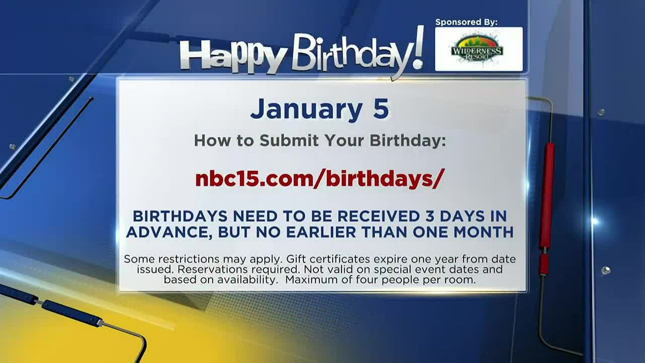 Birthdays for Thursday, January 5 - YouTube