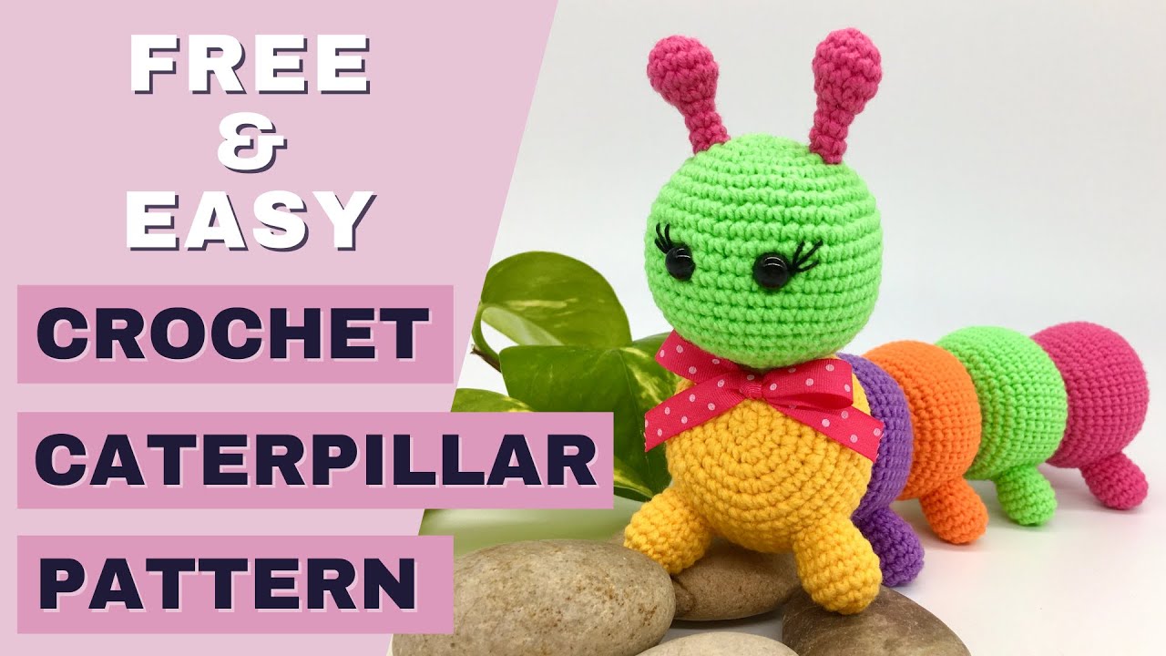 Free caterpillar crochet pattern, Crochet caterpillar tutorial, How to crochet caterpillar ...