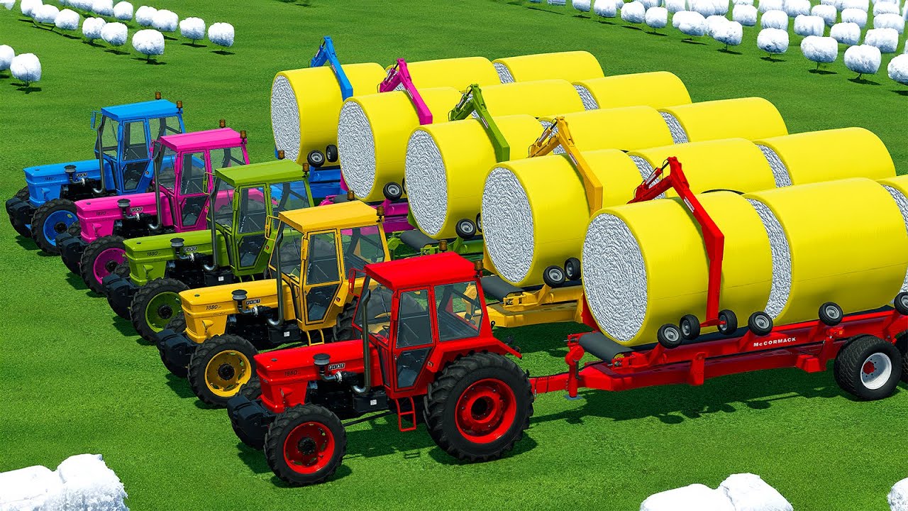 HARVEST, LOAD & MAKE COTTON BALES WITH FIAT TRACTORS & JOHN DEERE ...