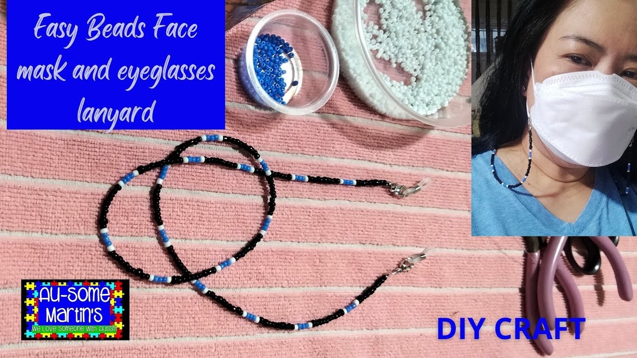 Easy Seed Beads Face Mask and Eyeglasses Lanyard | Eyeglasses holder ...