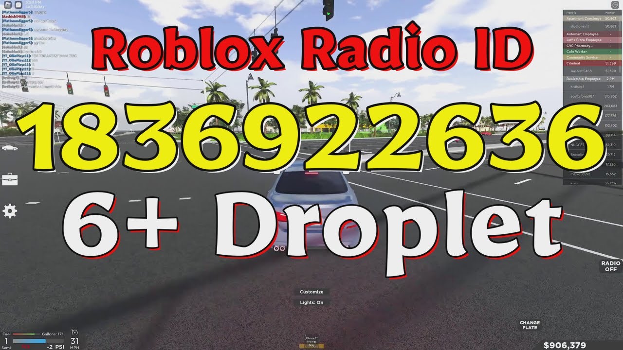 Droplet Roblox Radio Codes/IDs - YouTube