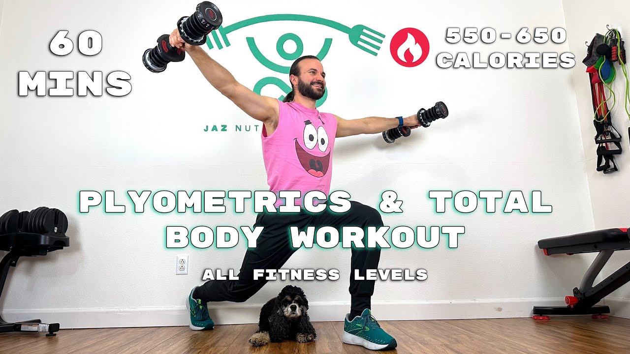 60 Min Plyometrics & Total Body Workout for All Fitness Levels | 🔥 550 ...
