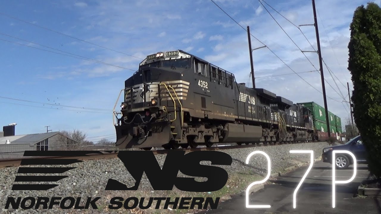 Norfolk Southern 27P Through Willow Grove On The NS Morrisville Line. Featuring ...