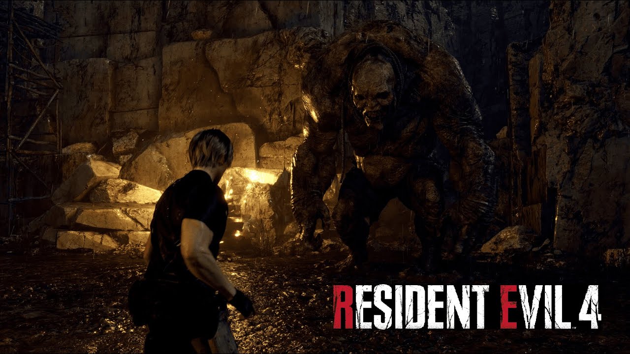 RE4 Remake Gigant fight Hardcore - Max graphics n RT on - YouTube