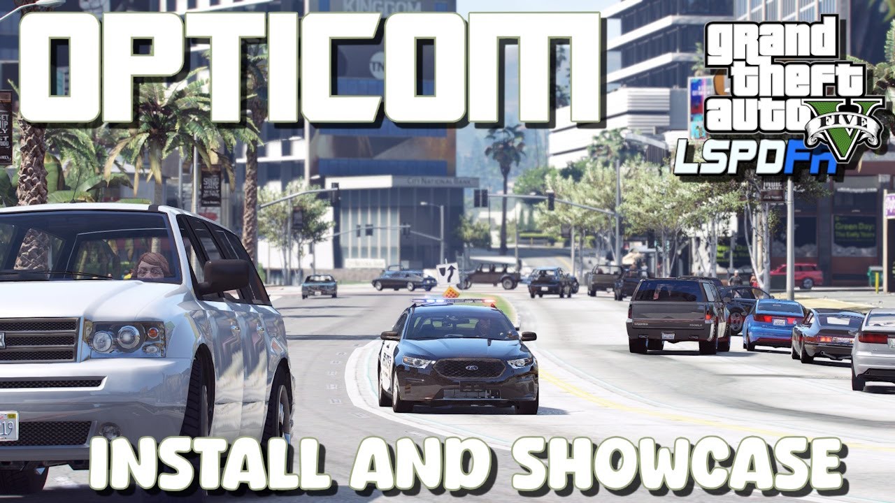 OPTICOM | Install and Showcase | LSPDFR MOD | Easier Code 3 Driving ...