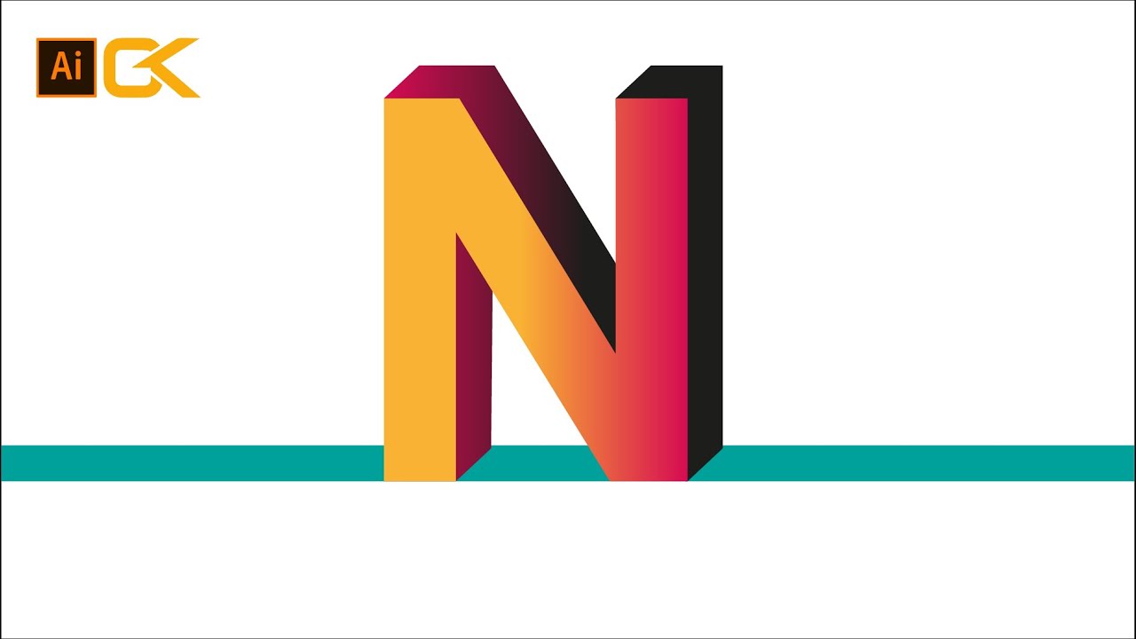3d text logo design illustrator #Shorts #Illustrator - YouTube
