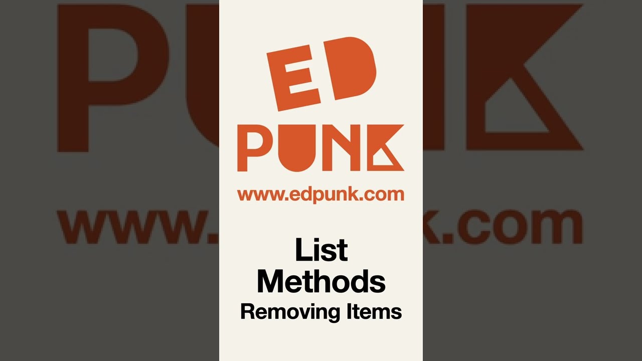 Day 57 Remove Items From A List Using List Methods In Python Light Day 57 Remove Items From A List Using List Methods In Python Light