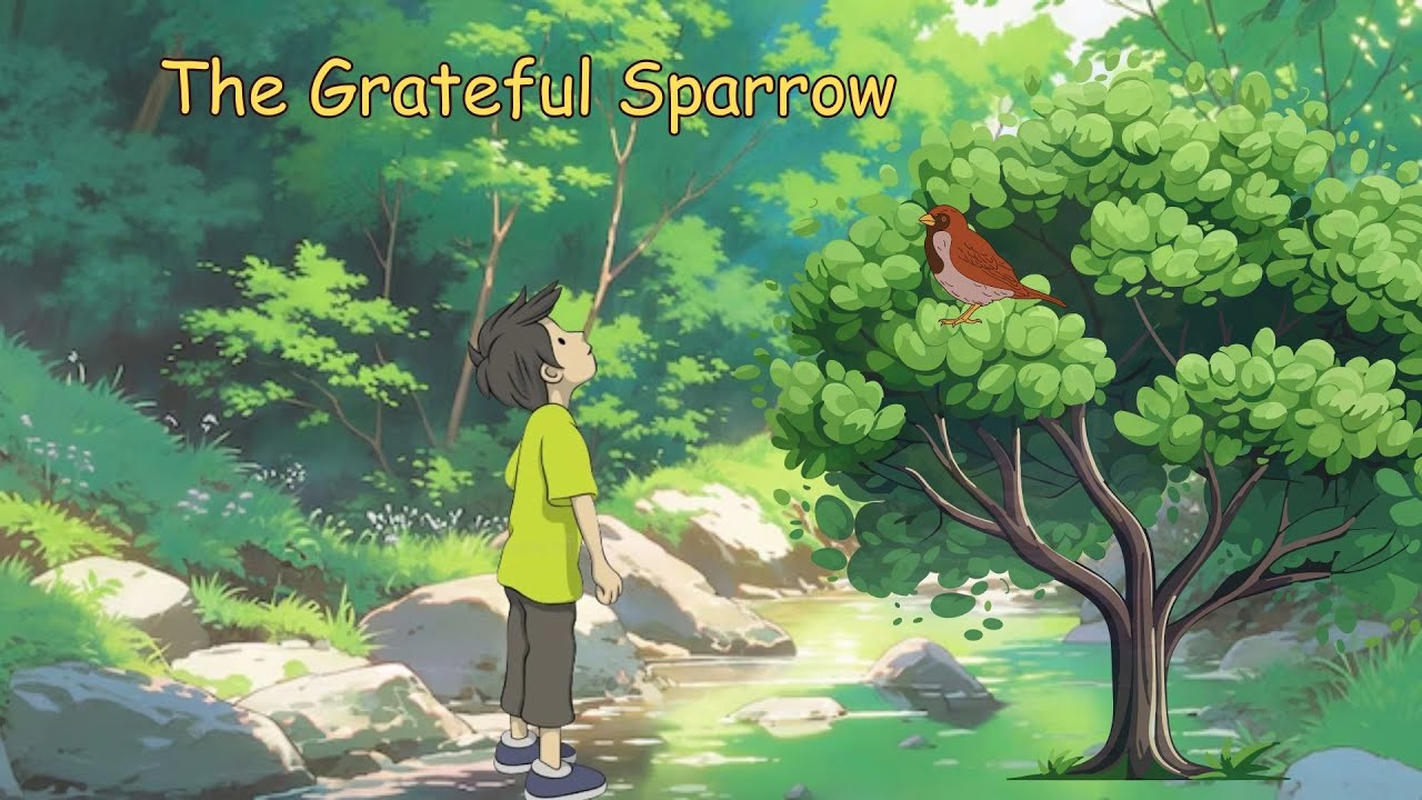 The Grateful Sparrow| Learn English through the story #moralstories # ...