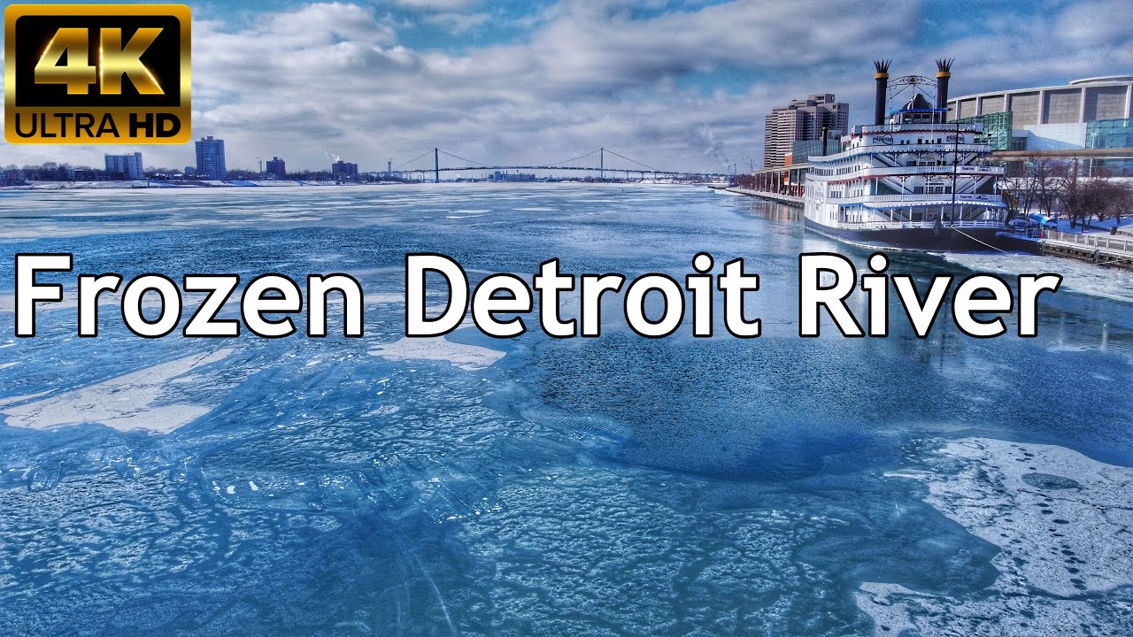 4K Drone Video Of Ice On The Detroit River - YouTube