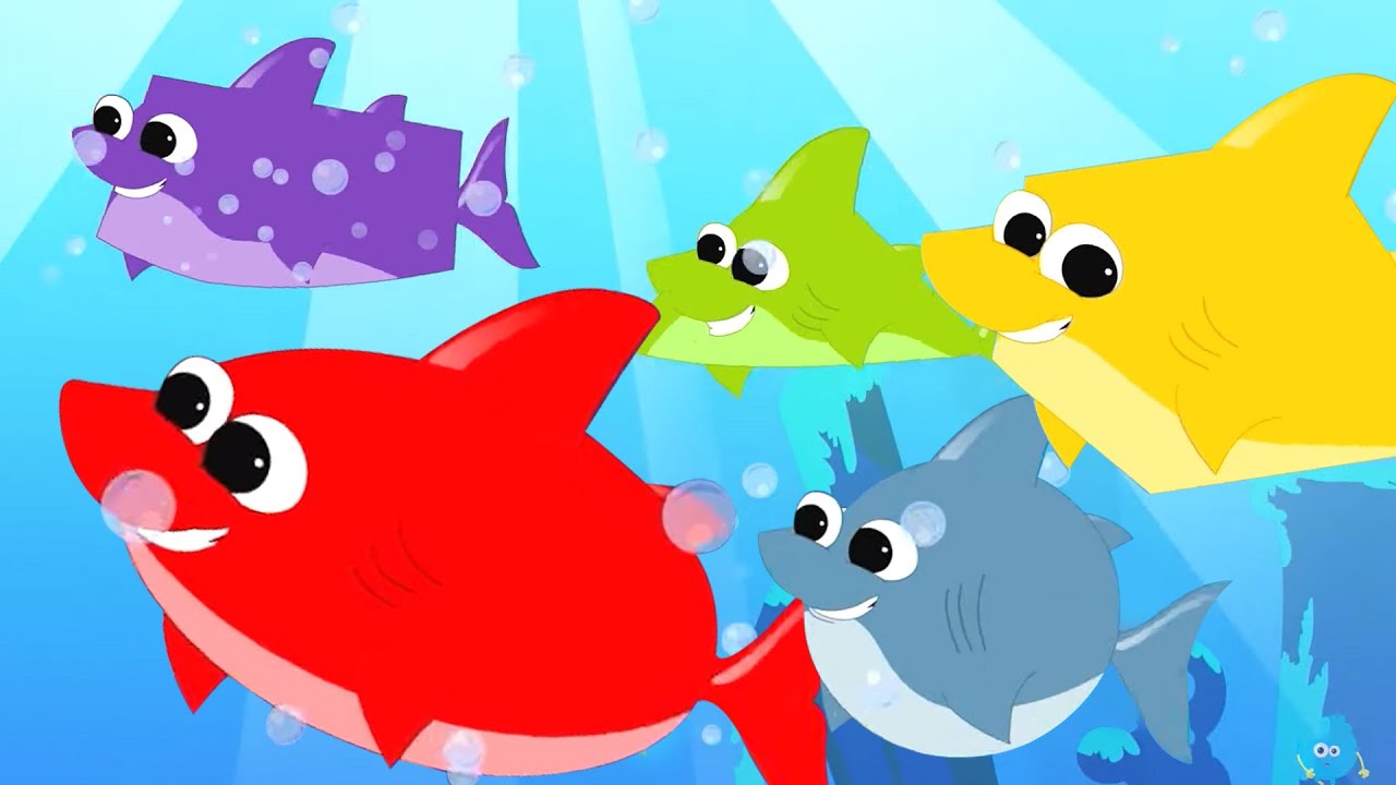 Five Hungry Sharks + More Preschool Songs & Kindergarten Rhymes - YouTube