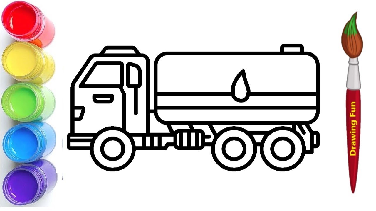 Drawing, Painting, Coloring Water Tanker for Kids - YouTube