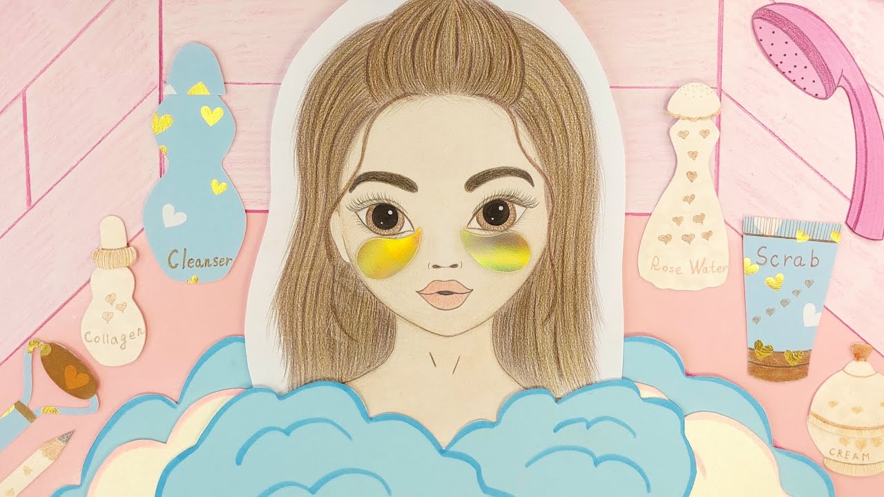 ASMR SPA & Skincare for Paper Girl with Paper Cosmetics/ Layered Sounds ...
