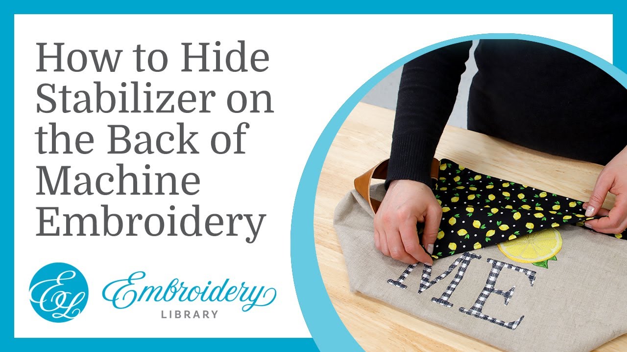 How to Hide Stabilizer on the Back of Machine Embroidery - YouTube