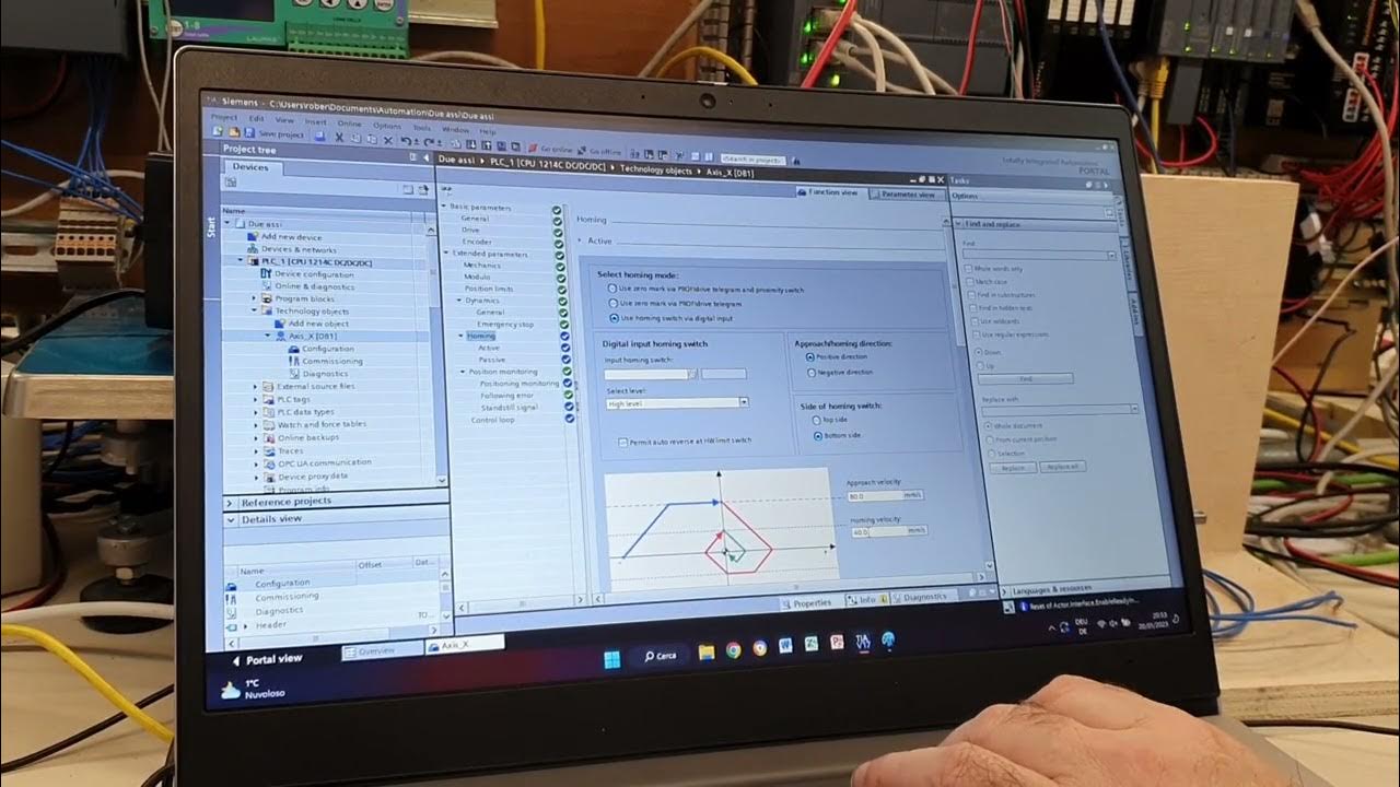 Corsi di PLC Padova, impostazione esercizio due assi V90 PLC Siemens S7 ...