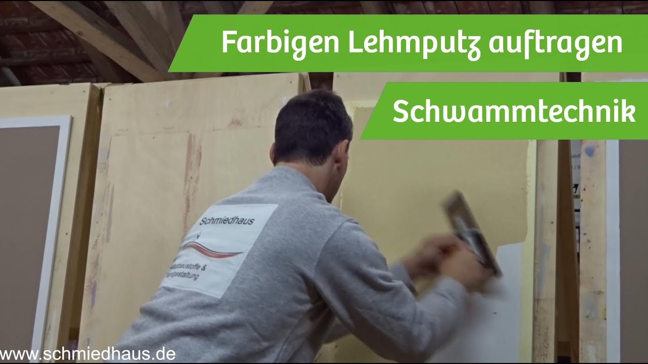 Wand mit farbigen Lehmputz verputzen - Lesando Capriccio mit Schwamm ...