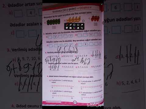 1-ci sinif Bahar nəşriyyatı.Kür və Araz.Riyaziyyat.Sıralama(10-a qədər)_Test-8.səh 111-112-113