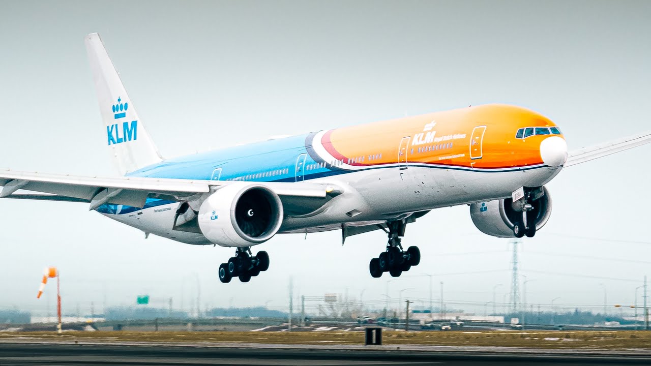 KLM "Orange Pride" Livery 777-306ER Landing in Calgary! (4K) - YouTube