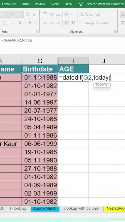 How To Calculate Age In Excel ? #excel #exceltips #exceltricks - YouTube