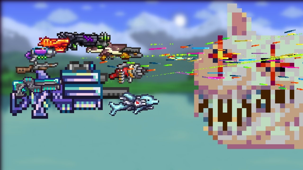 Terraria Supreme Buffed Zenith Gun Vs Echdeath - YouTube
