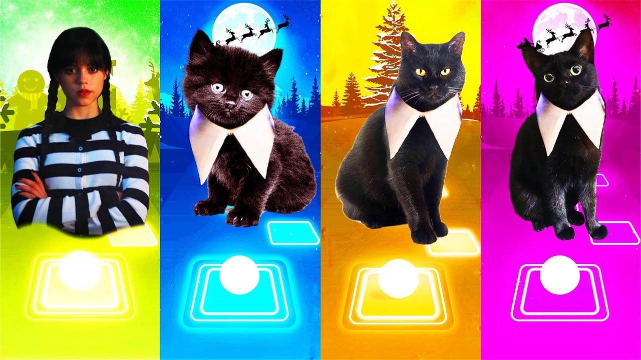 Wednesday Addams Dance vs Wednesday Addams Cat | Tiles Hop EDM Rush ...