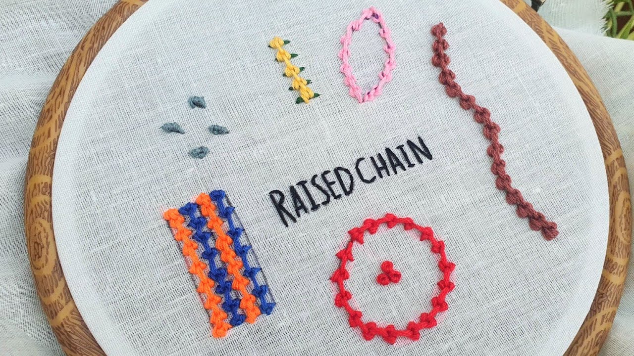 Mastering Raised Chain Stitch Embroidery: Step-by-Step Tutorial/Hand ...