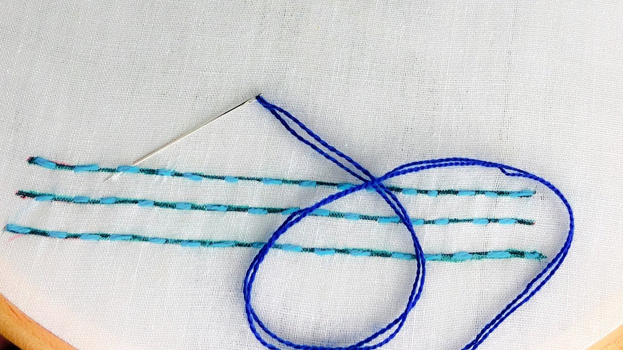 Basic Hand Embroidery For Beginners| Simple Border Line Desing #26 Sumu ...