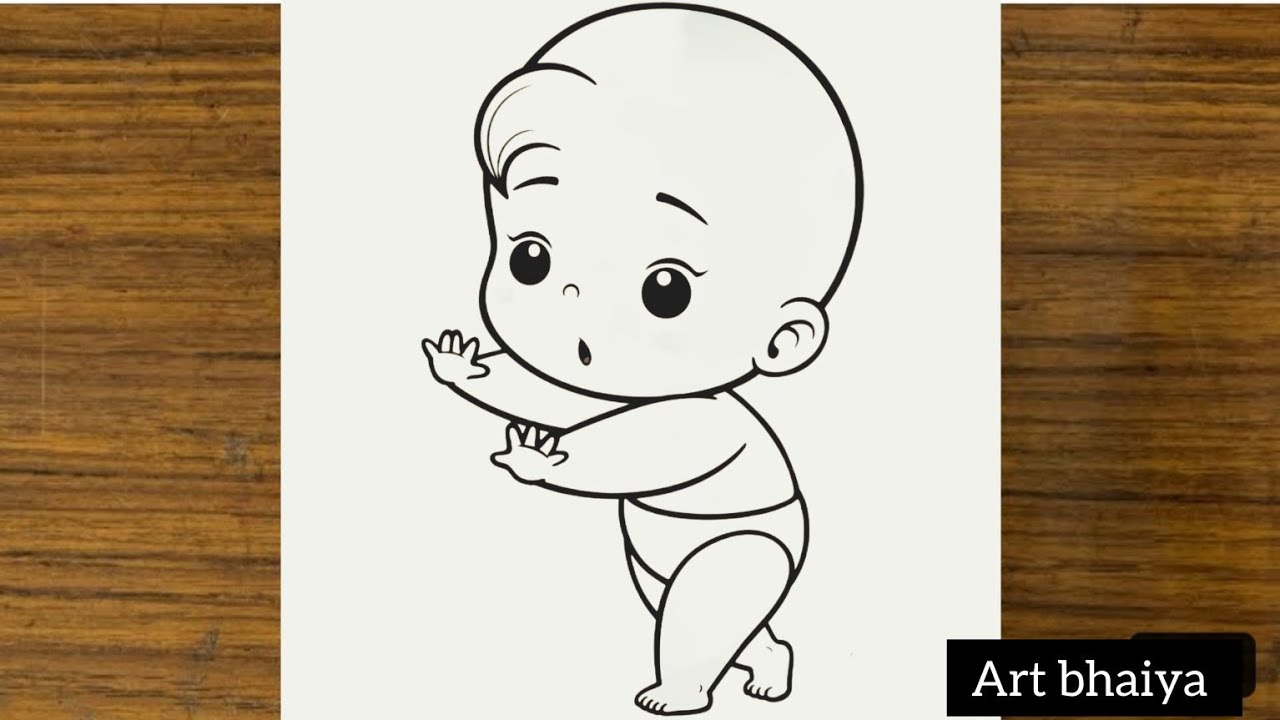 How to draw cut Baby | step by step baby drawing| simple & easy baby ...