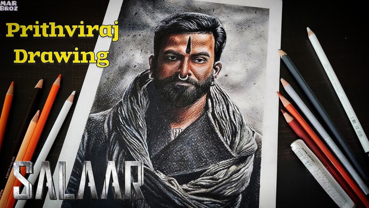 Salaar Prithviraj Drawing l Colour Pencil Drawing l MAR BROZ - YouTube