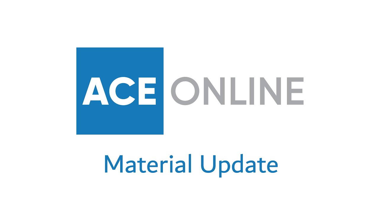 ACE Online - Material Update - YouTube