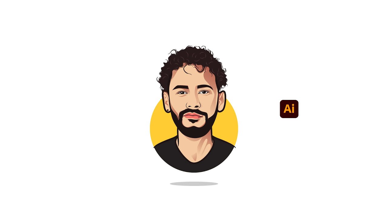 make simple vector avatar | adobe illustrator - YouTube