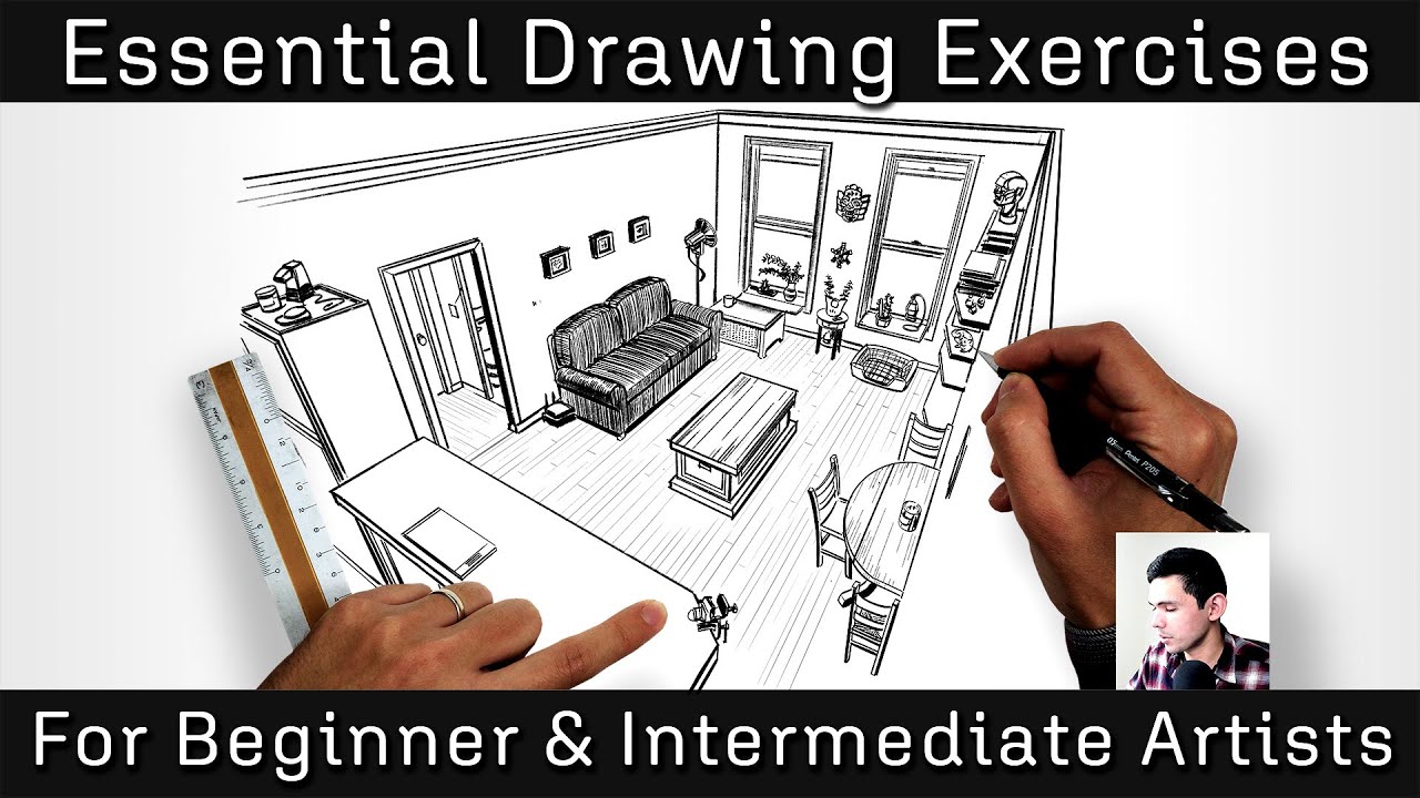 Essential Drawing Exercises- Real Room from Memory - YouTube