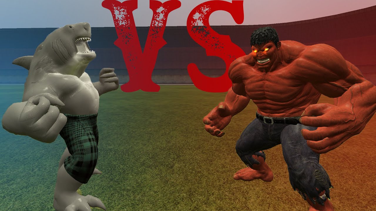 Hulk VS King Shark - Crazy Battle, Epic Sandbox [GMOD] - YouTube