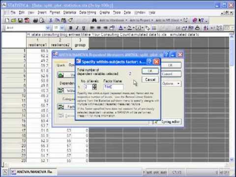 Mixed-Design ('Split-Plot') Anova - Statistica - YouTube