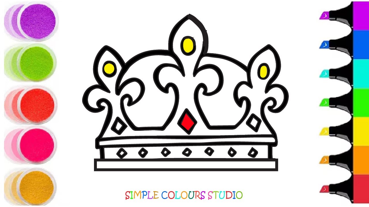 Crown Drawing & Coloring | Easy Step by Step Crown Drawing Tutorial ...