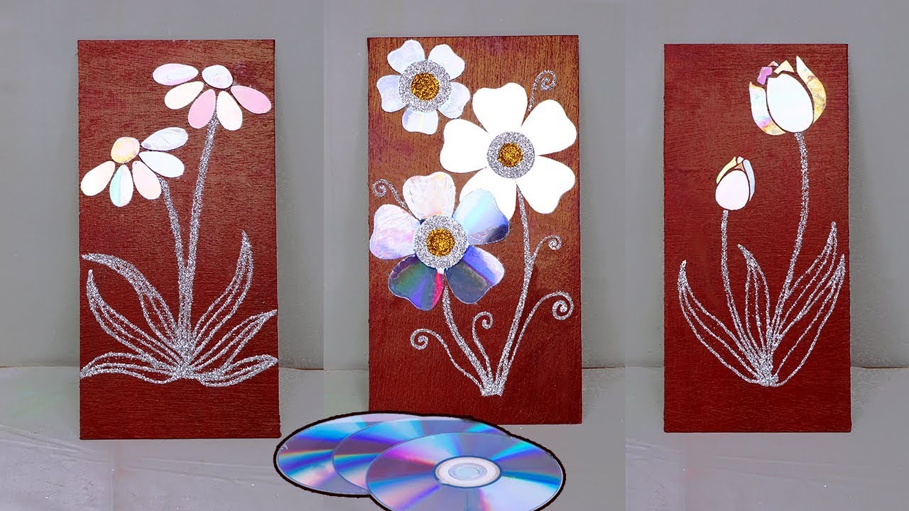 Waste CD || Room Decor || Wall Hanging Idea with waste CD - YouTube