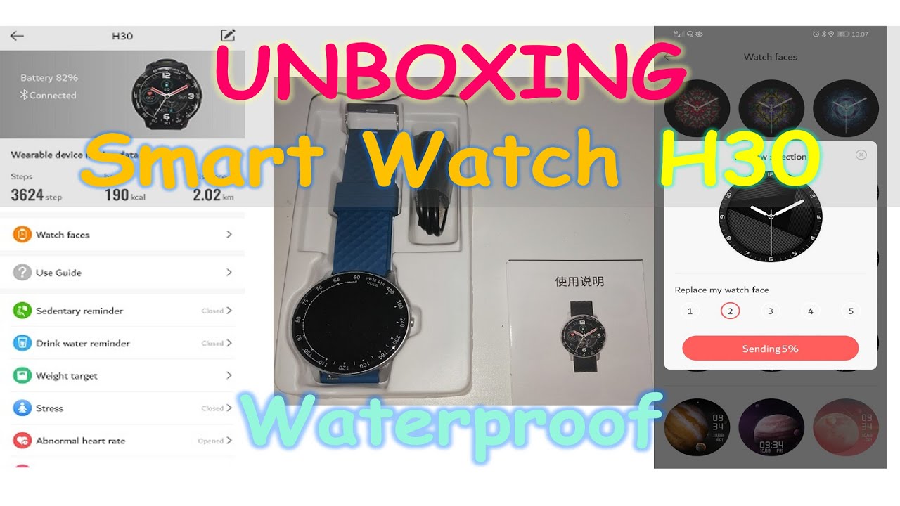 Unboxing Smart-watch H30 | Rovtop H30 Smart Watch IP68 Waterproof - YouTube