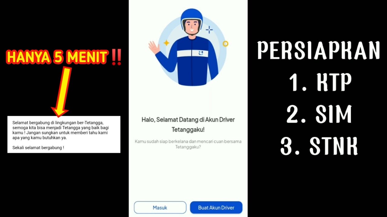 Hanya 5 Menit ! Cara daftar driver motor tetanggaku - YouTube