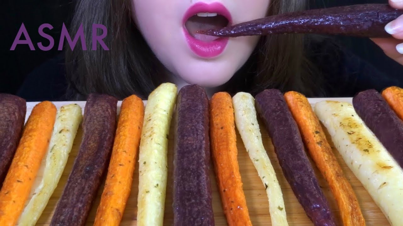 HEALTHY EATING ASMR Roasted Rainbow Carrots Platter EXTREMELY ...