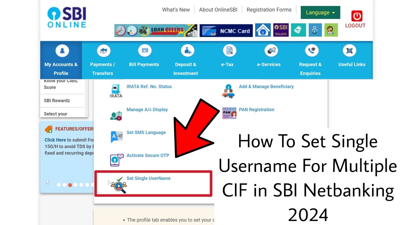 How To Set Single Username For Multiple CIF in SBI Netbanking 2024 ...