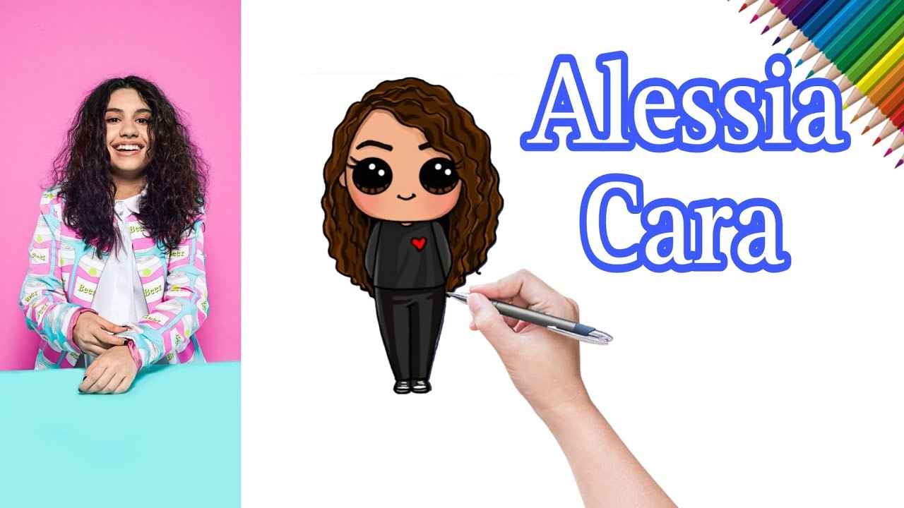 How To Draw A Cute ALESSIA CARA GIRL Clipart,To Draw step by step, DL ...