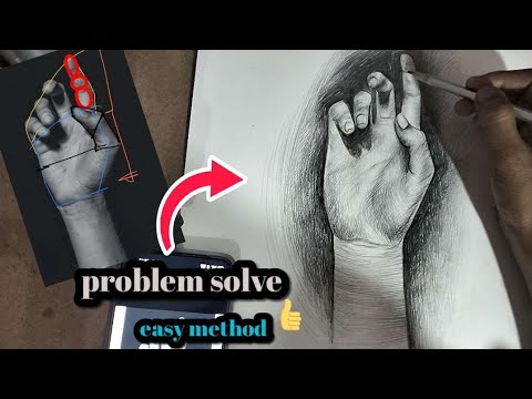 How to draw hand study in cross hatching method | easy method step by ...